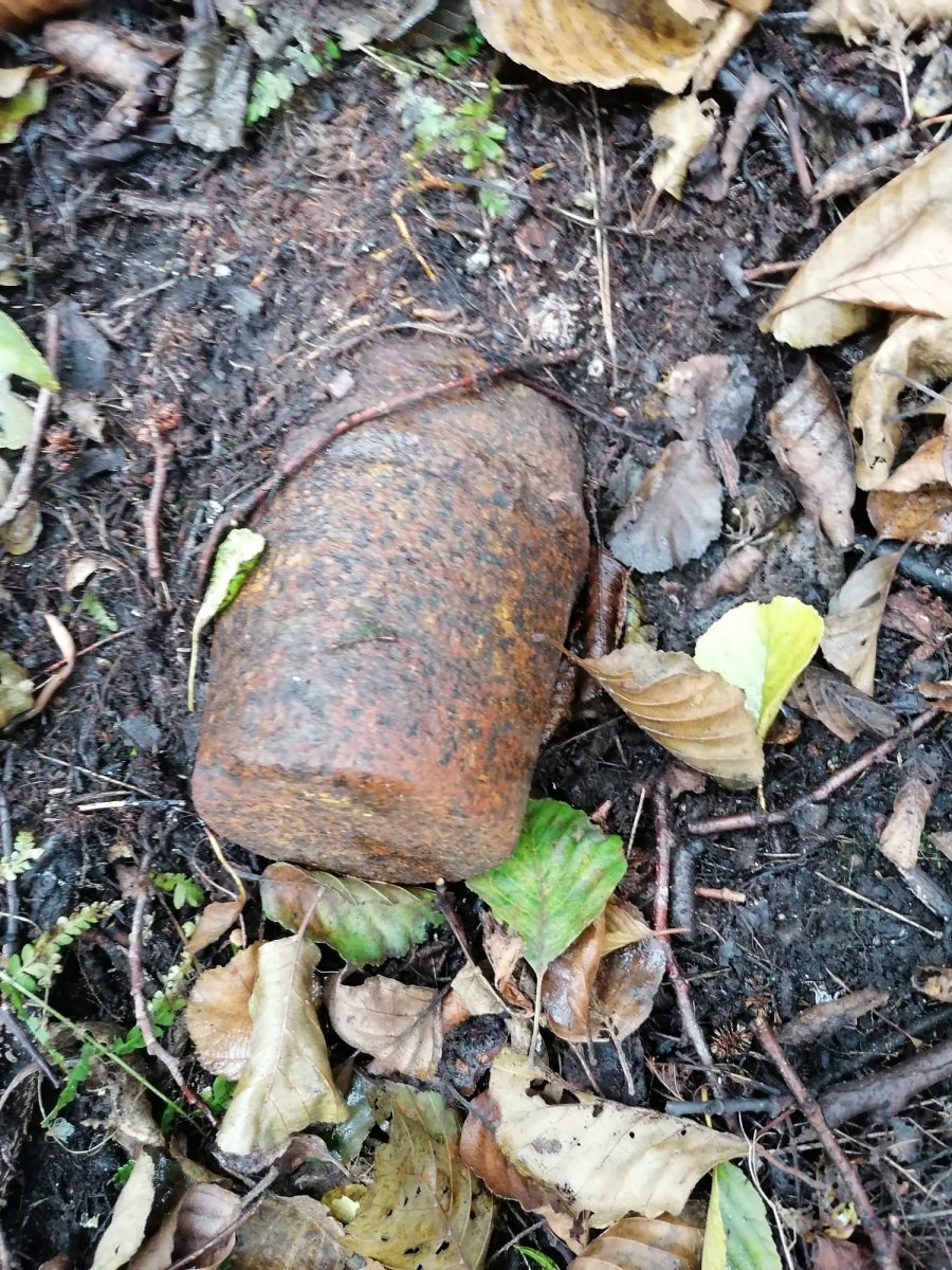 Podczas spaceru po lesie znalazł pocisk altyleryjski. O znalezisku ...